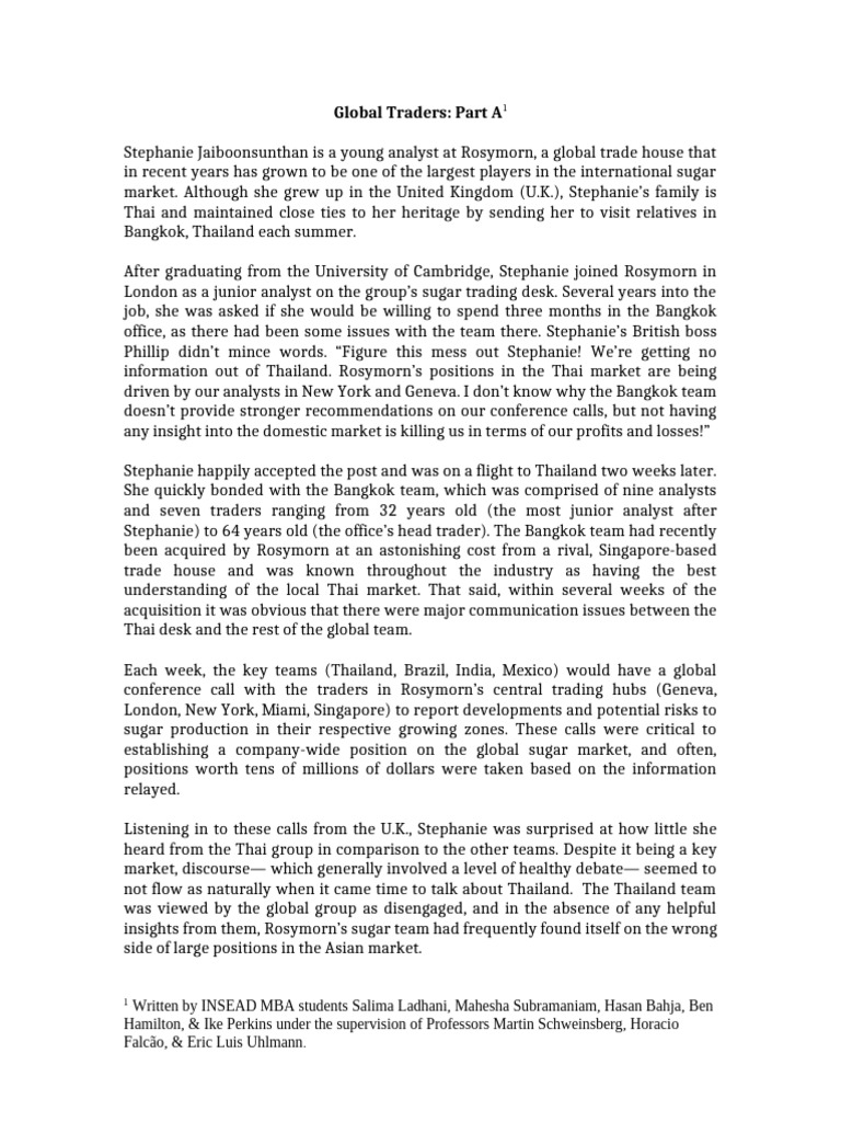 Global Traders Part A | PDF | Thailand