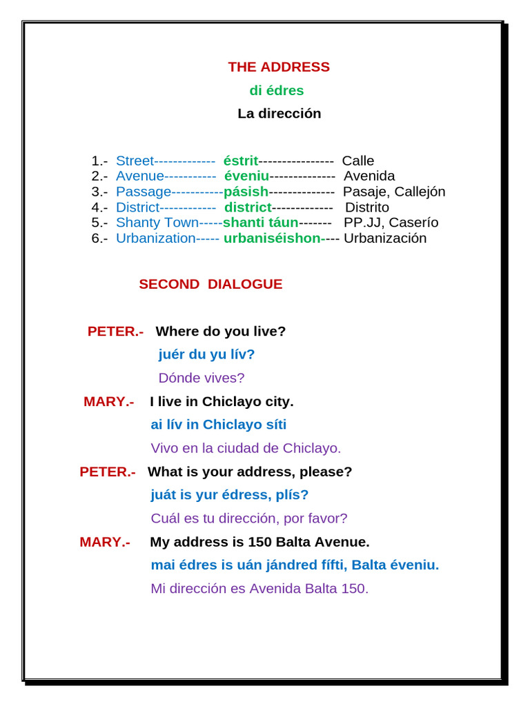 The ADDRESS Second Dialogue 1 E | PDF