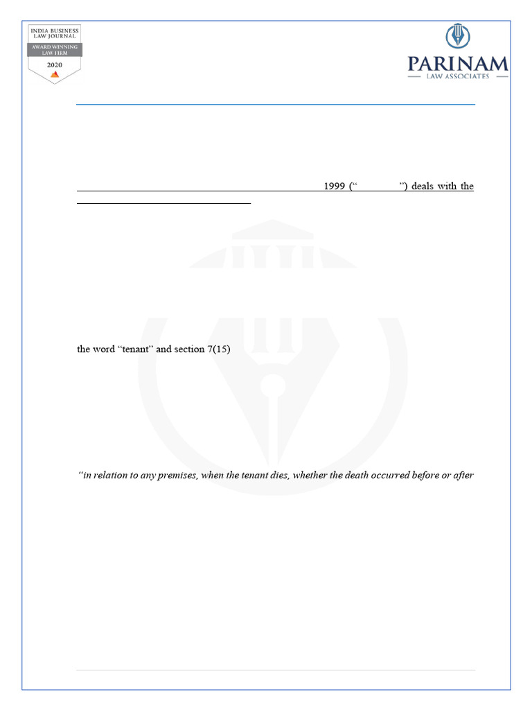 Succession To Tenancy Rights in The State of Maharashtra | PDF
