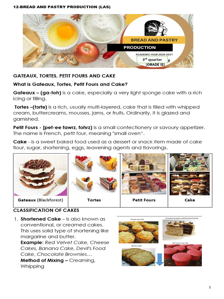 GATEAUX TORTES PETIT FOURS AND CAKE 3rd | PDF