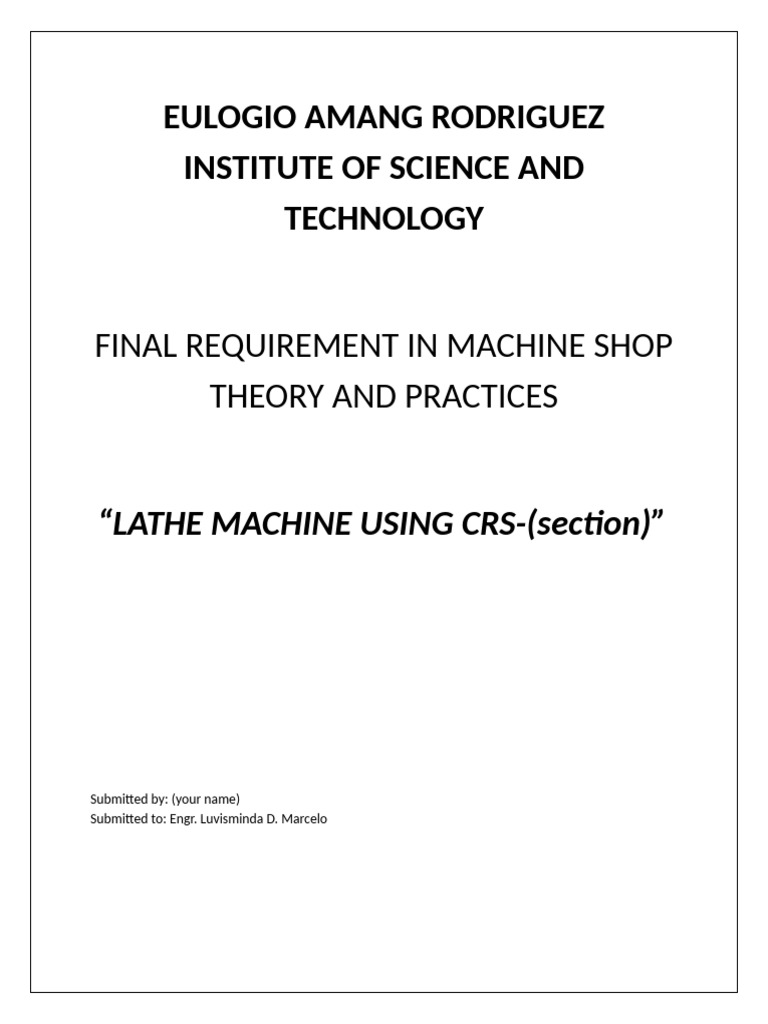 Front Page Machine Shop | PDF