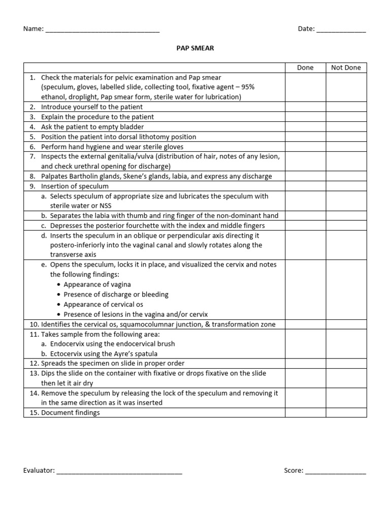 OSCE Checklist For Clerks | PDF
