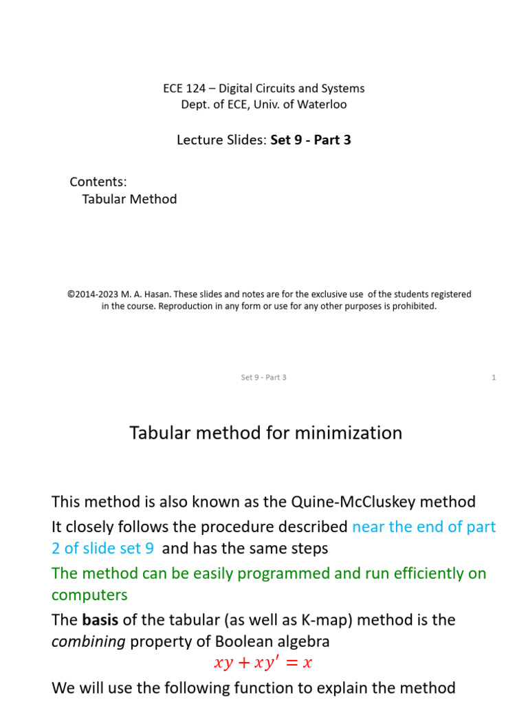 09_3 Tabular Method | PDF