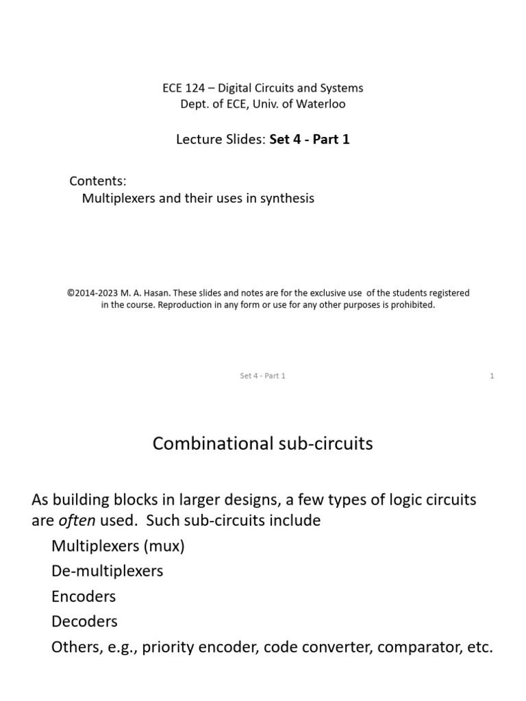 Set 4 Part 1 Mux Etc Pdf