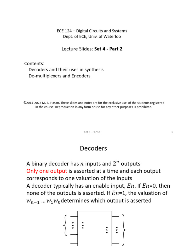 Set 4 - Part 2 - Decoder Etc | PDF