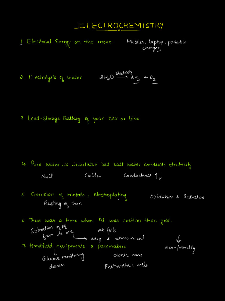 Electrochemistry Notes Pdf