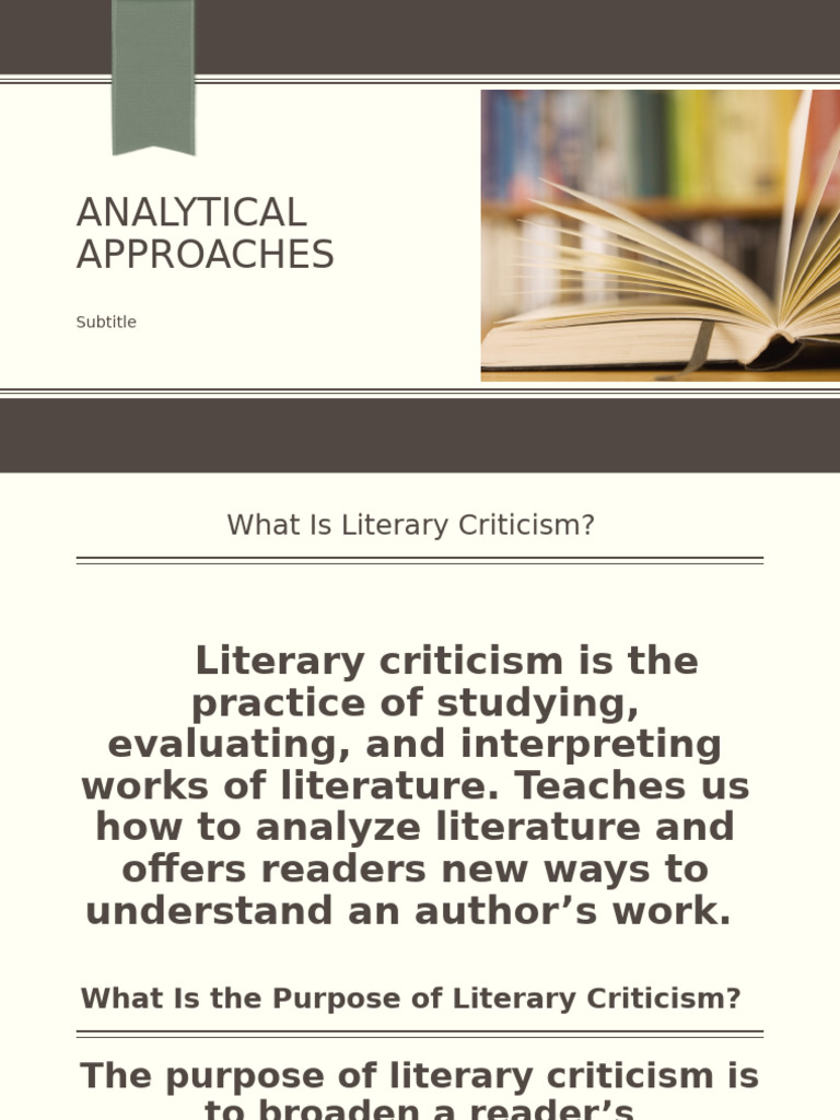 Analytical Approaches Pdf