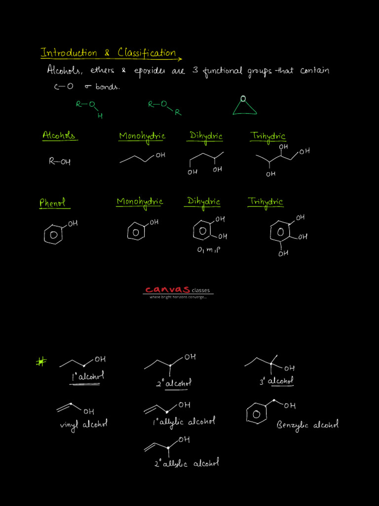 Alcohols and Ethers - Notes | PDF