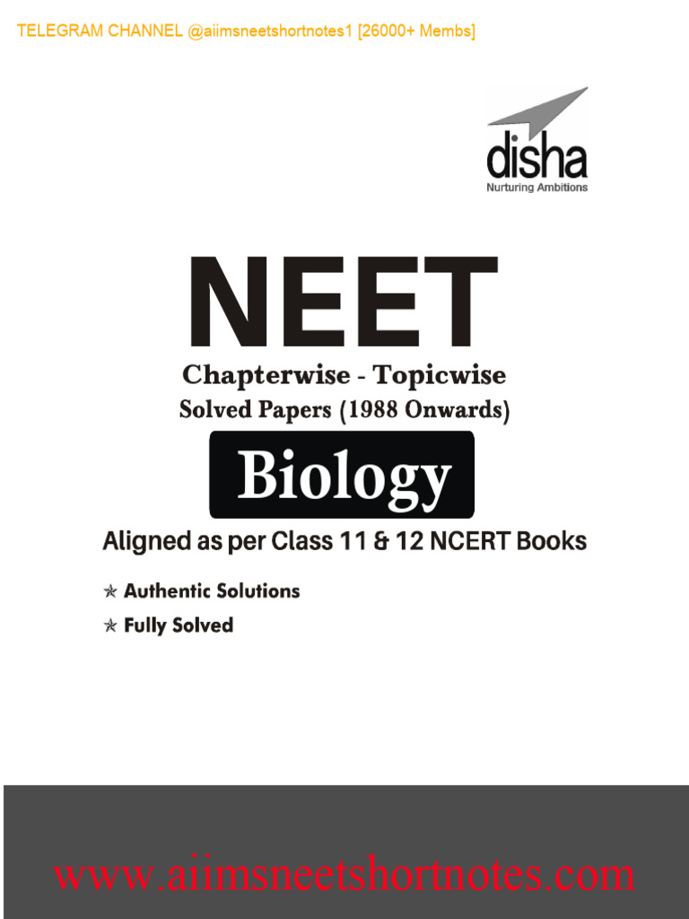 11th 12th Biology NEET Chapter Wise - Topic Wise | PDF