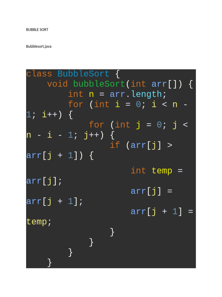 Bubble Sort | PDF