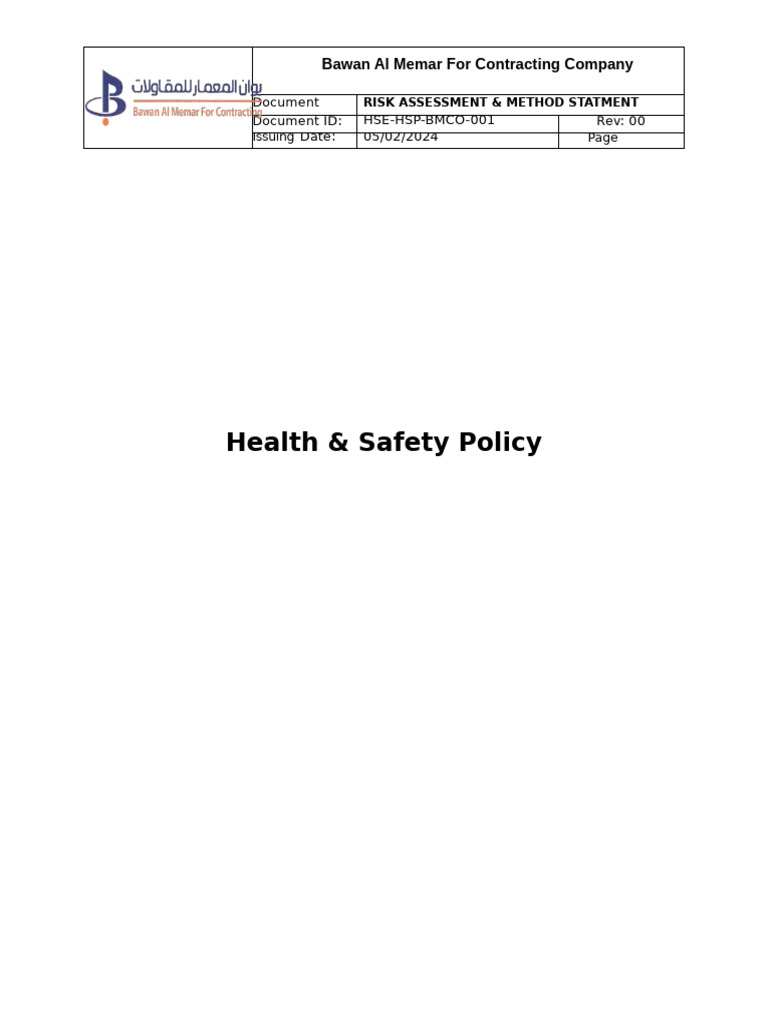 Health and Safety Policy Statement | PDF