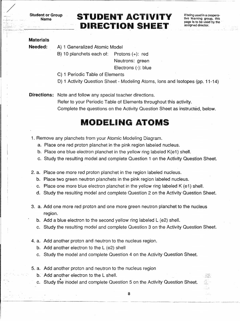 Modeling_Atoms_Direction_Sheets | PDF