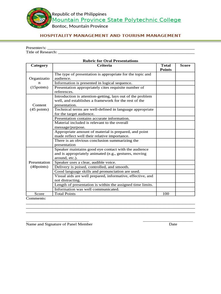 Rubrics For Research | PDF