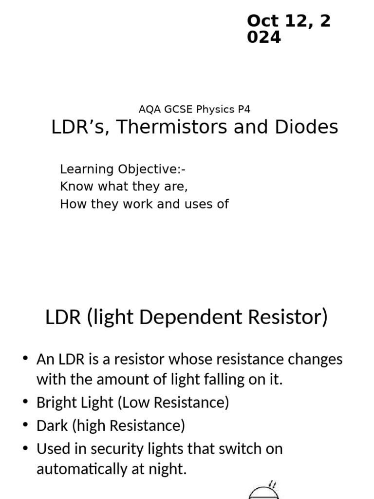 9 LDR, Thermistors and Diodes | PDF