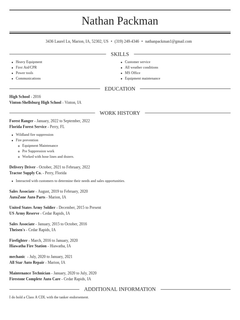 Nathan Packman's Resume | PDF