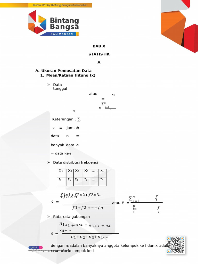 Bab X Statistika SKD | PDF