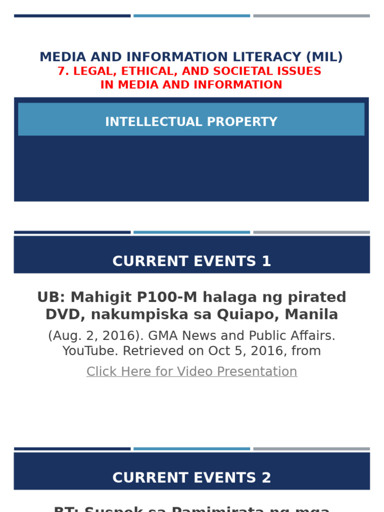 Legal Ethical and Societal Issues in Media and Information Part 1 ...
