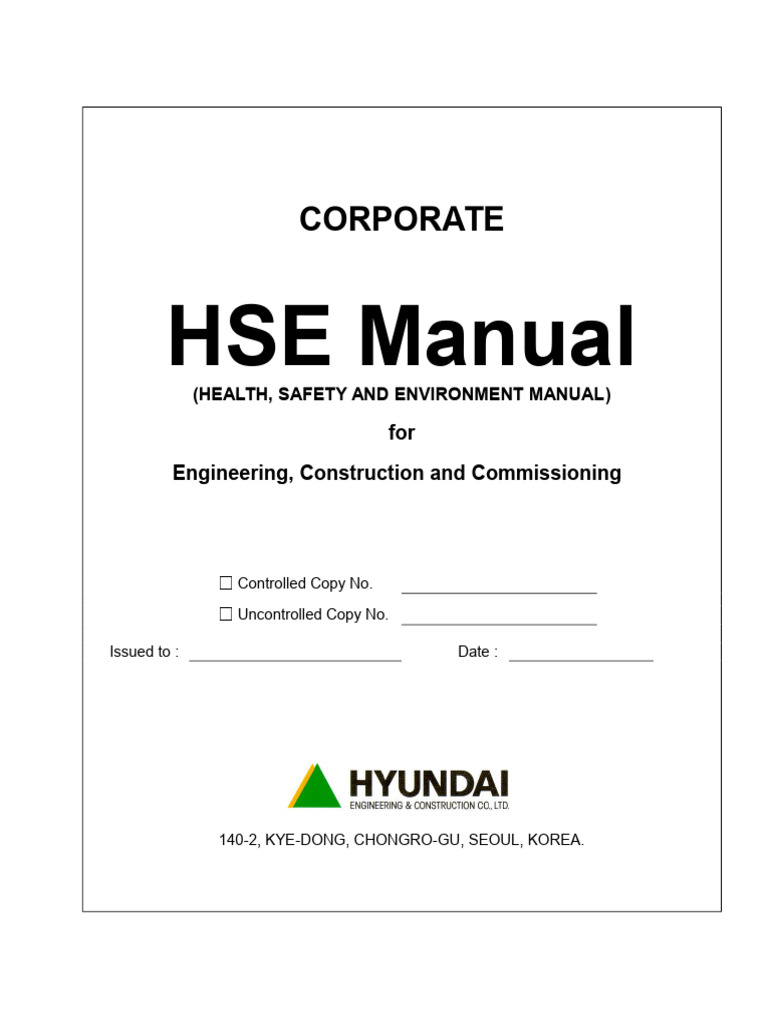 HSE Manual: Corporate | PDF