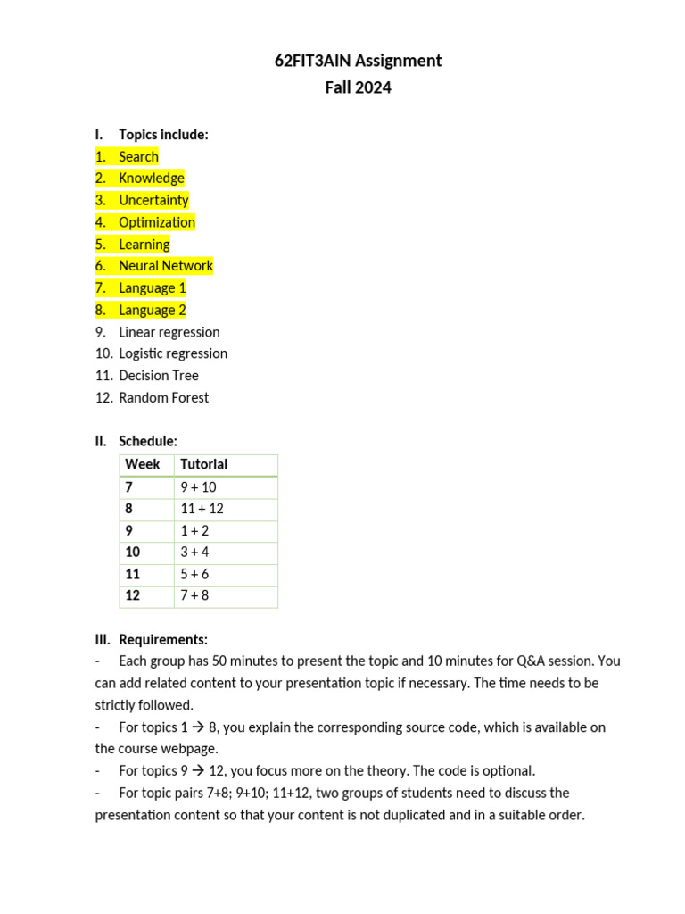 Assignment Instruction | PDF
