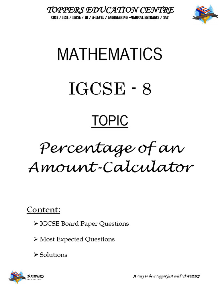 Percentage of An Amount-Calculator | PDF