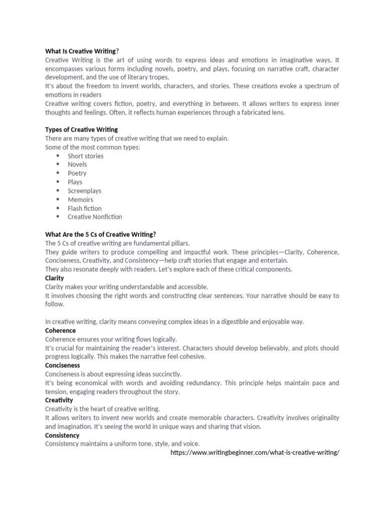 What Is Creative Writing | PDF