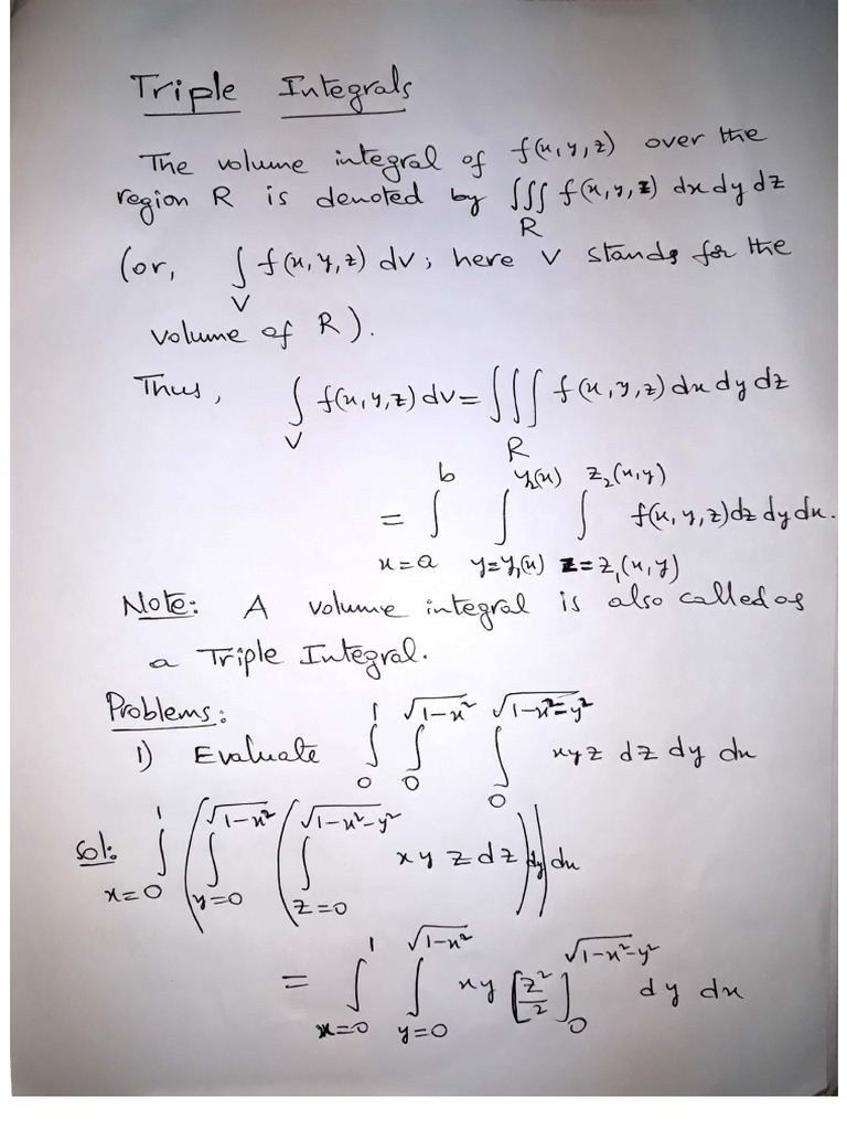 Triple Integration Pdf