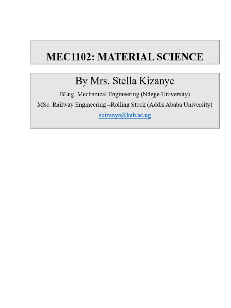 Materials Science Lecture 1 | PDF
