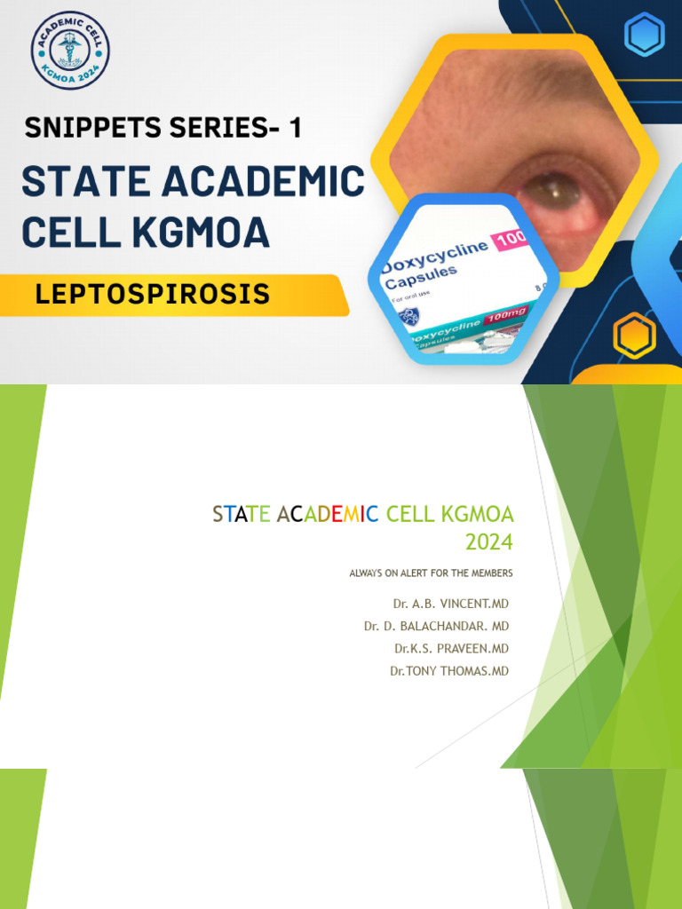 Leptospirosis - Snippet Series 1 - KGMOA | PDF