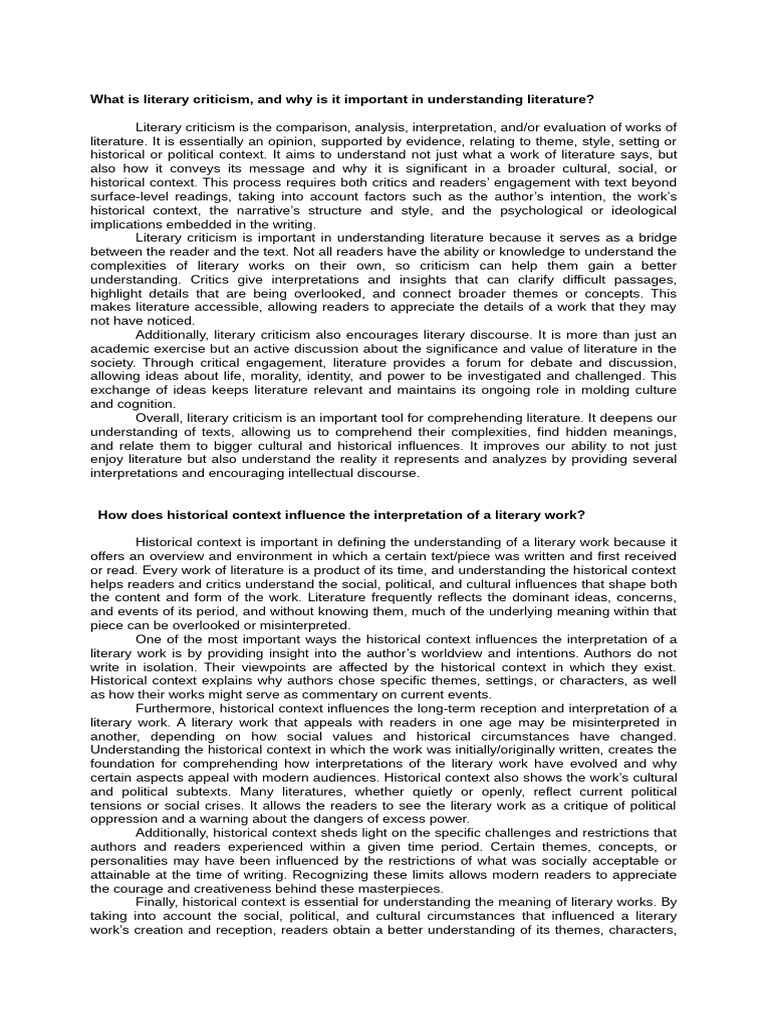 Literary Criticism | PDF
