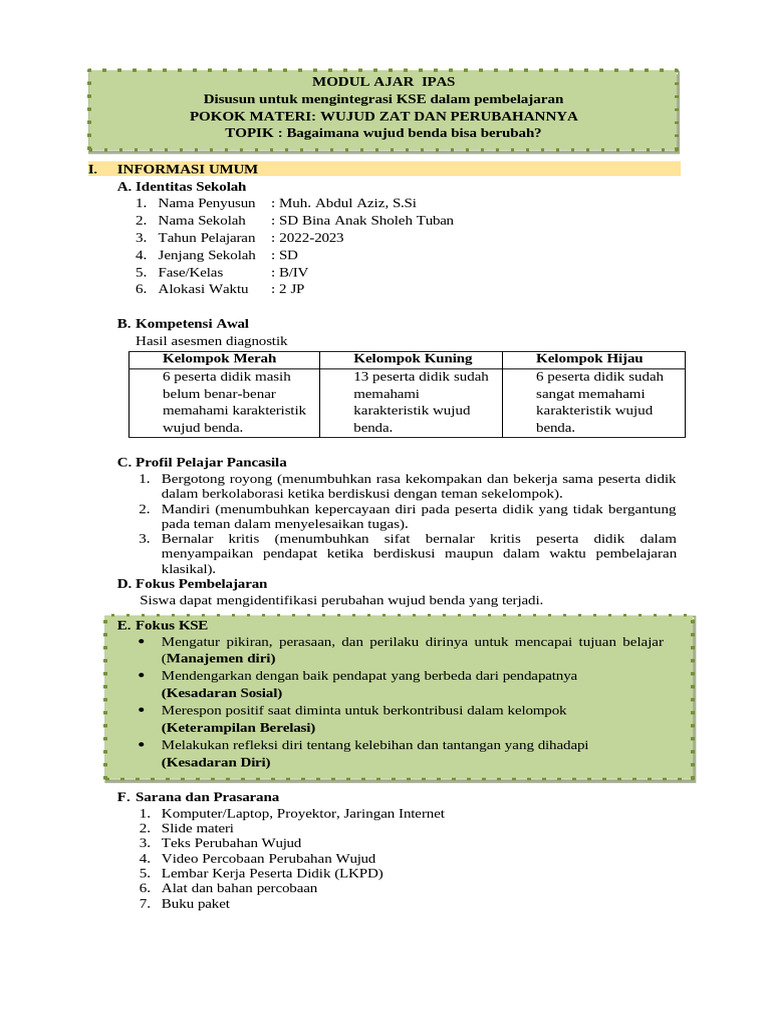 Modul Ajar Pse | PDF