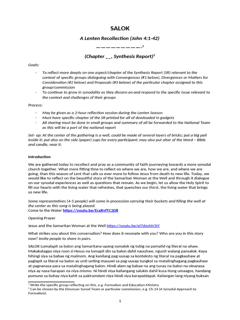 SALOK Synod2024 Final | PDF