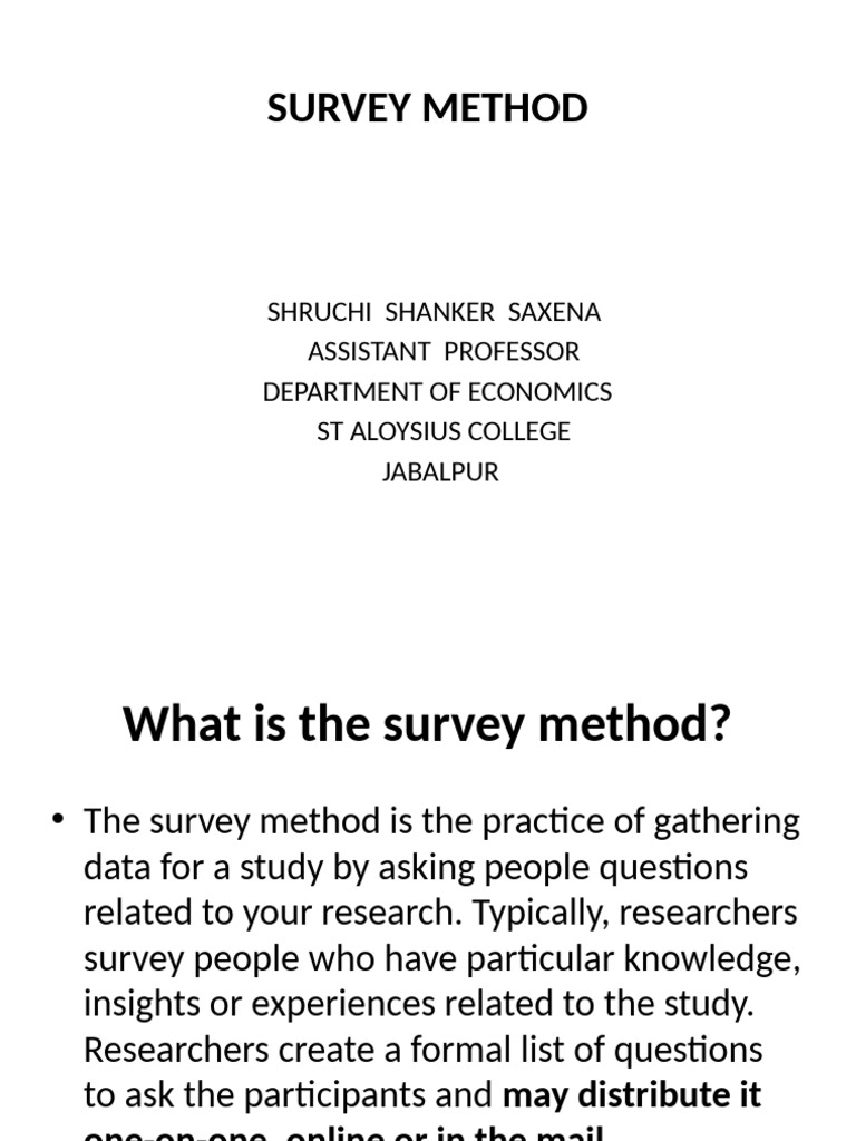 Survey Method | PDF