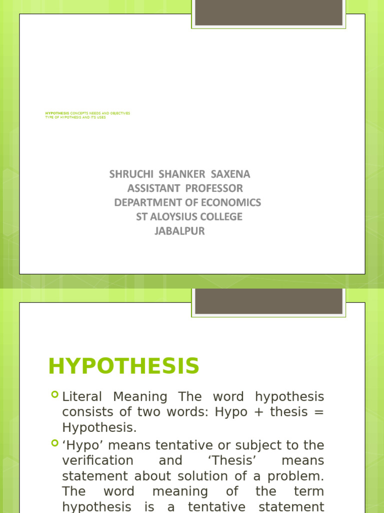 Hypothesis | PDF