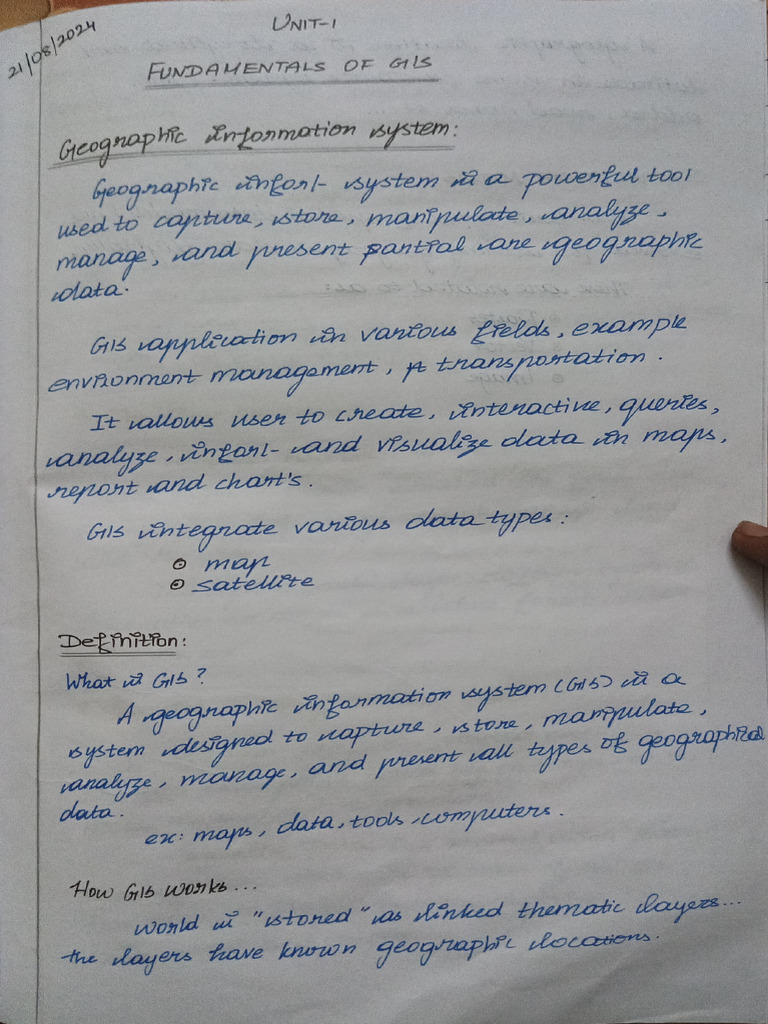Unit 1 Gis Notes | PDF
