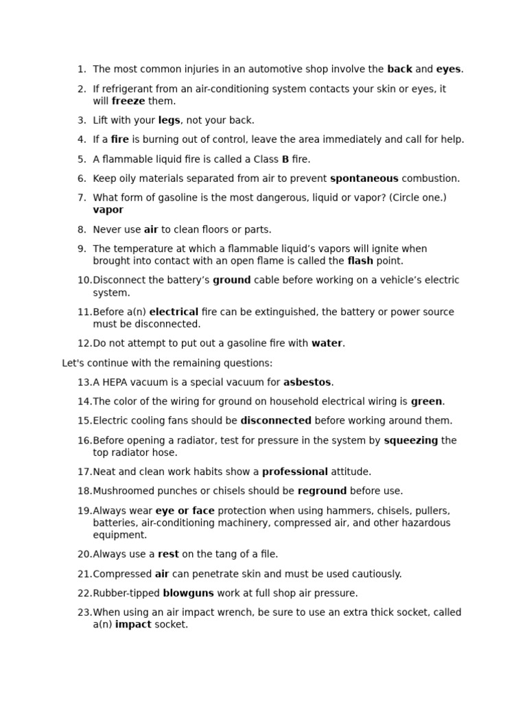 The Most Common Injuries in An Automotive Shop Involve The Back and ...