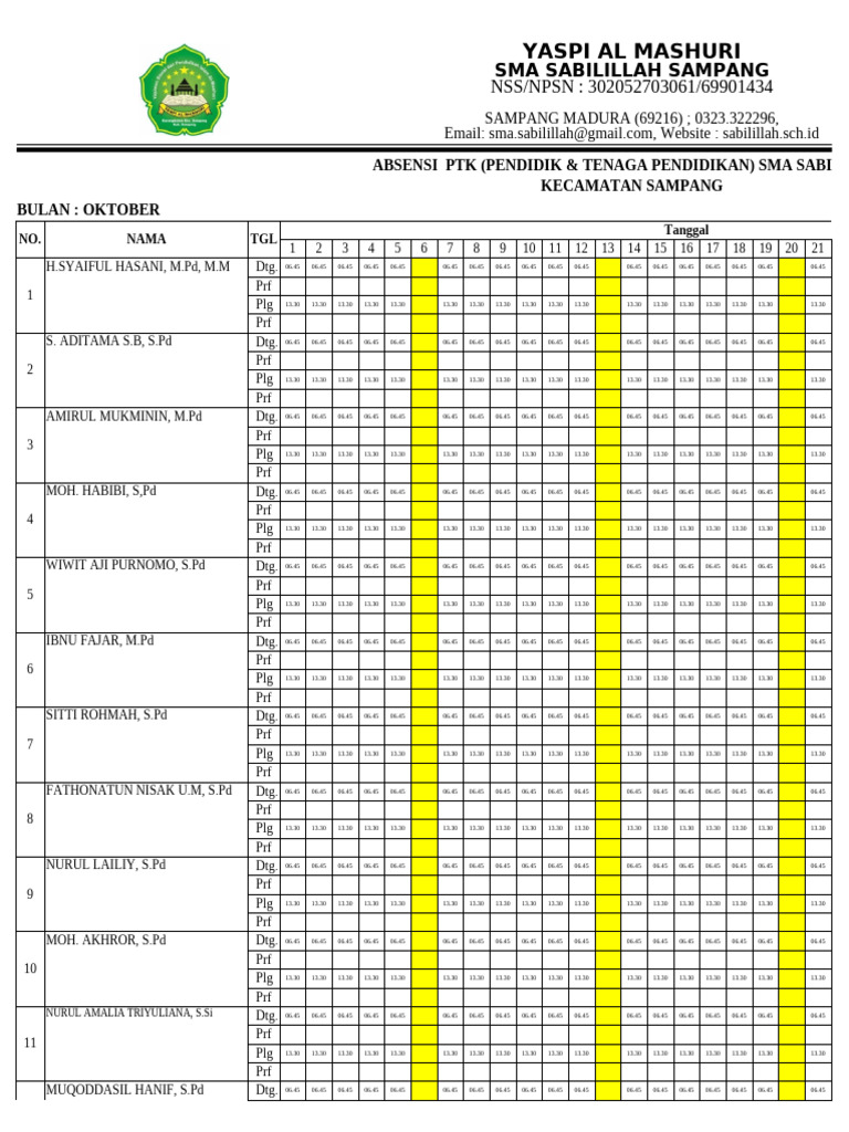 ABSEN Guru NEW | PDF
