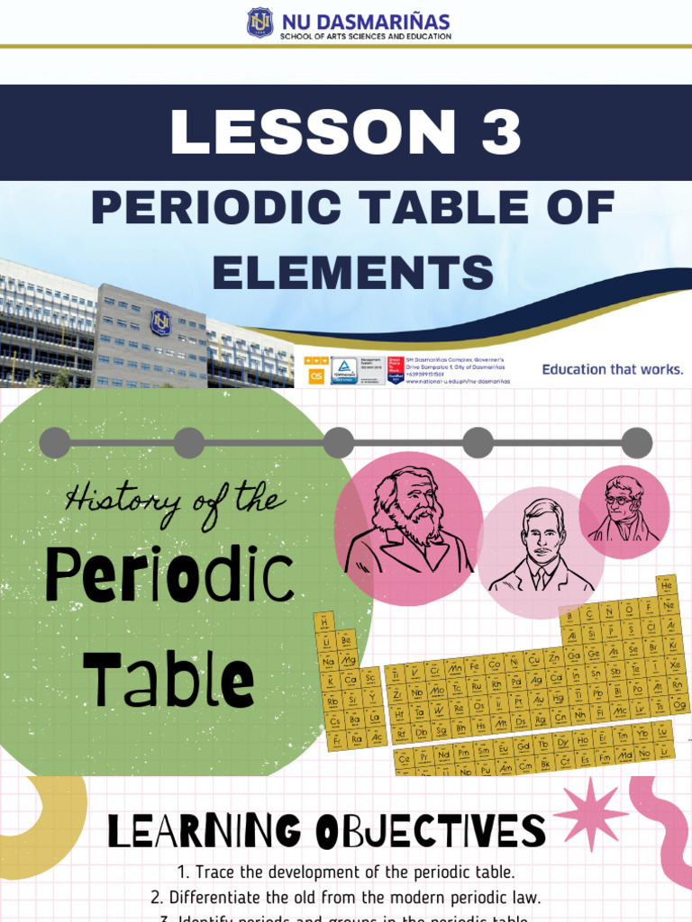 LESSON 3 PERIODIC TABLE OF ELEMENTS | PDF