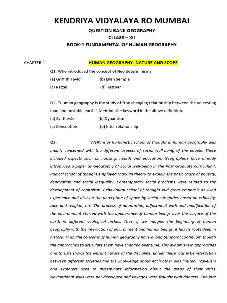 Geography Question Bank for Class XII | PDF | Solar Energy | Agriculture
