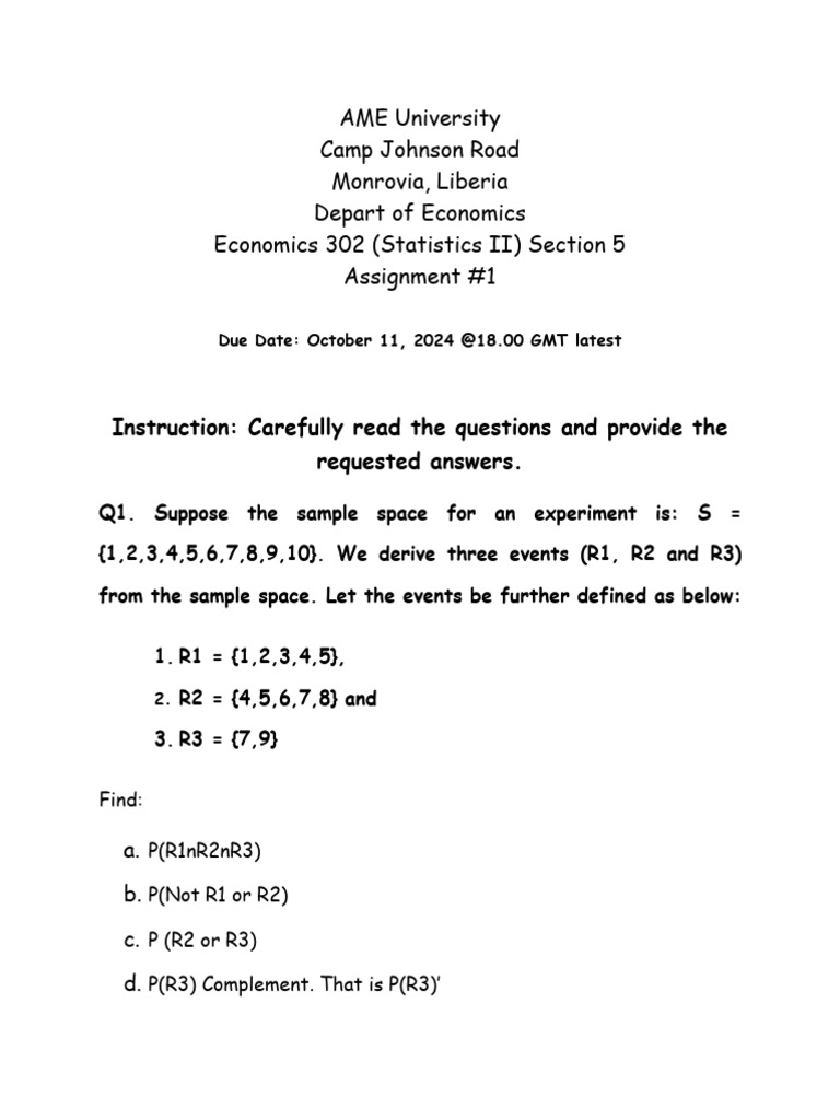 Statistics Assignment H | PDF | Applied Mathematics | Probability