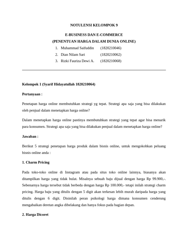 Notulensi Kel 9 - Ebec | PDF