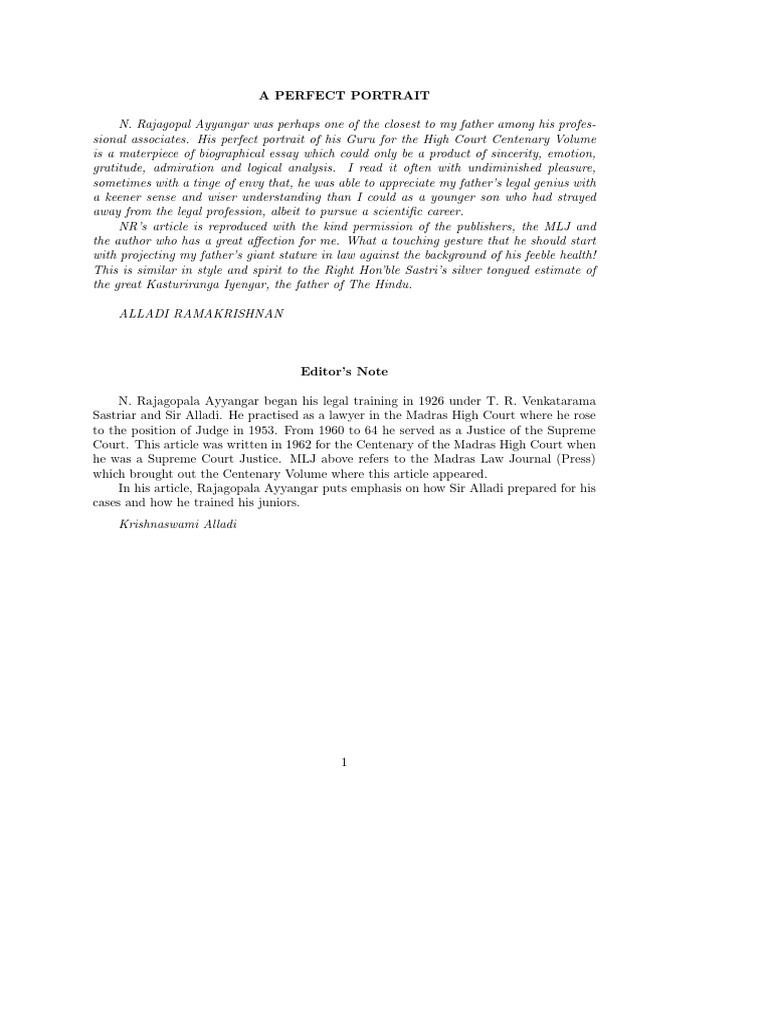 Sir Alladi Krishnaswami Ayyar: Legal Legacy | PDF | Religion & Spirituality