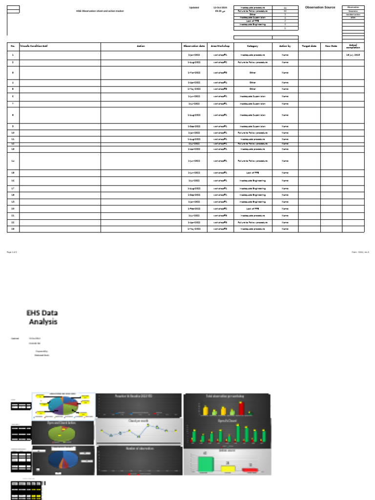 HSE Data Analysis Sheet | PDF