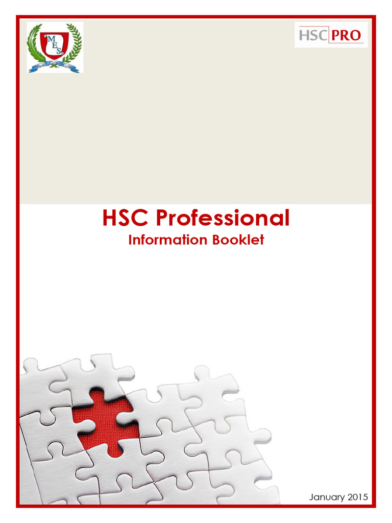Information Booklet On HSC Pro - Updated January 2015 | PDF