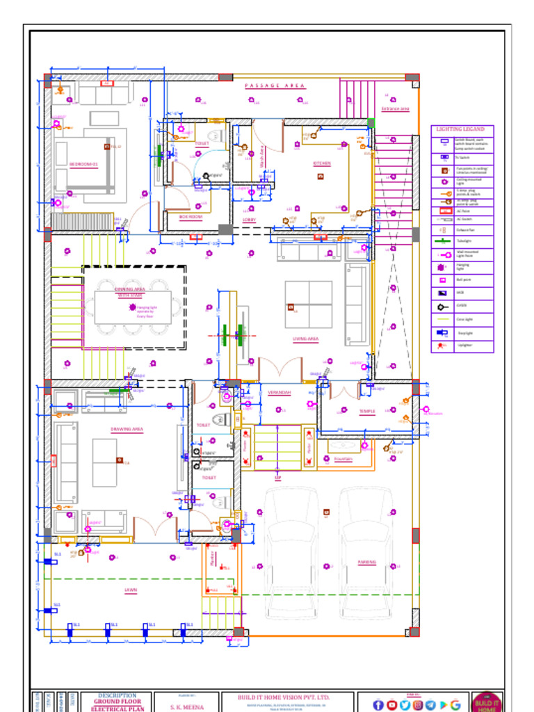 (Project - 782) Ground floor electrical plan(Lower level) | PDF