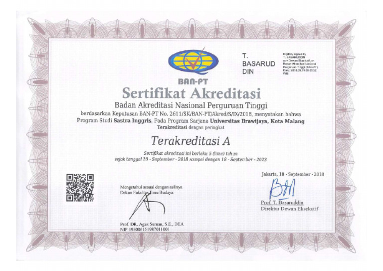 Akreditasi Sastra Inggris Brawijaya | PDF