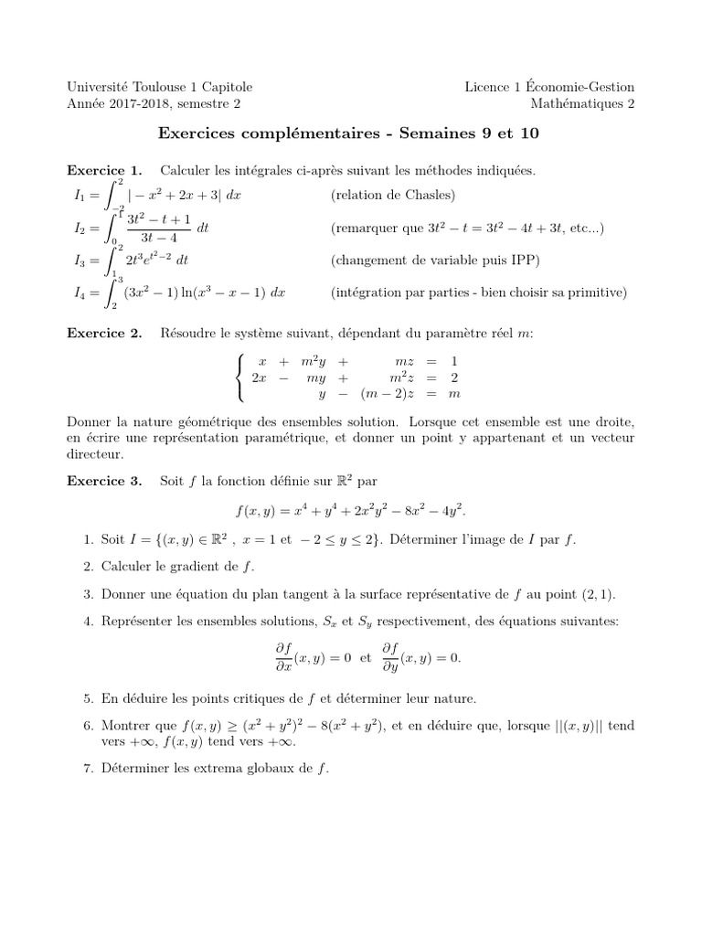 Math Licence1 S2-Seance5 | PDF