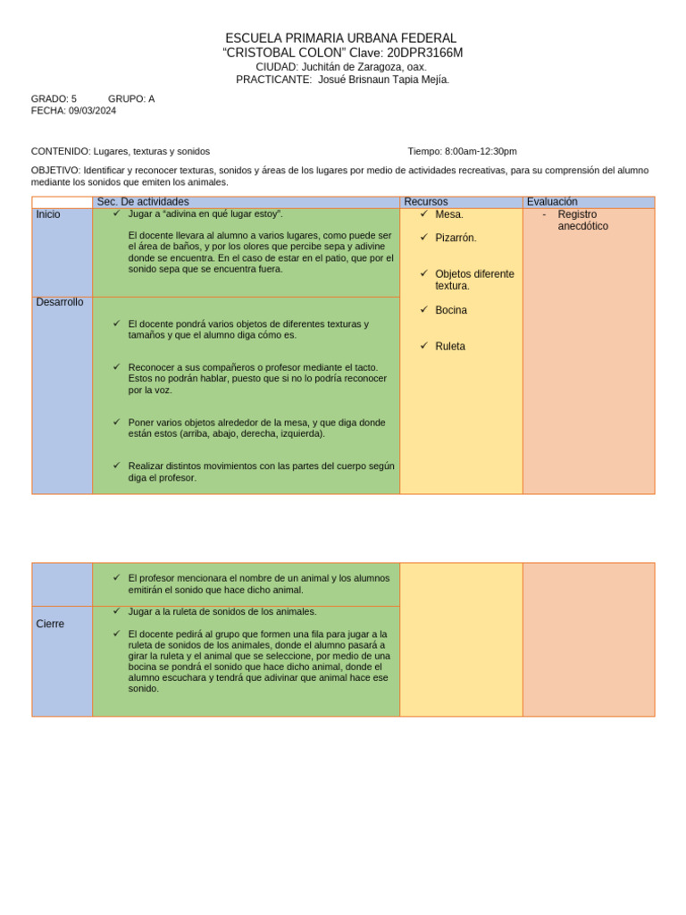 Planeacion Educacion Especial. | PDF | Enseñando | Aprendizaje