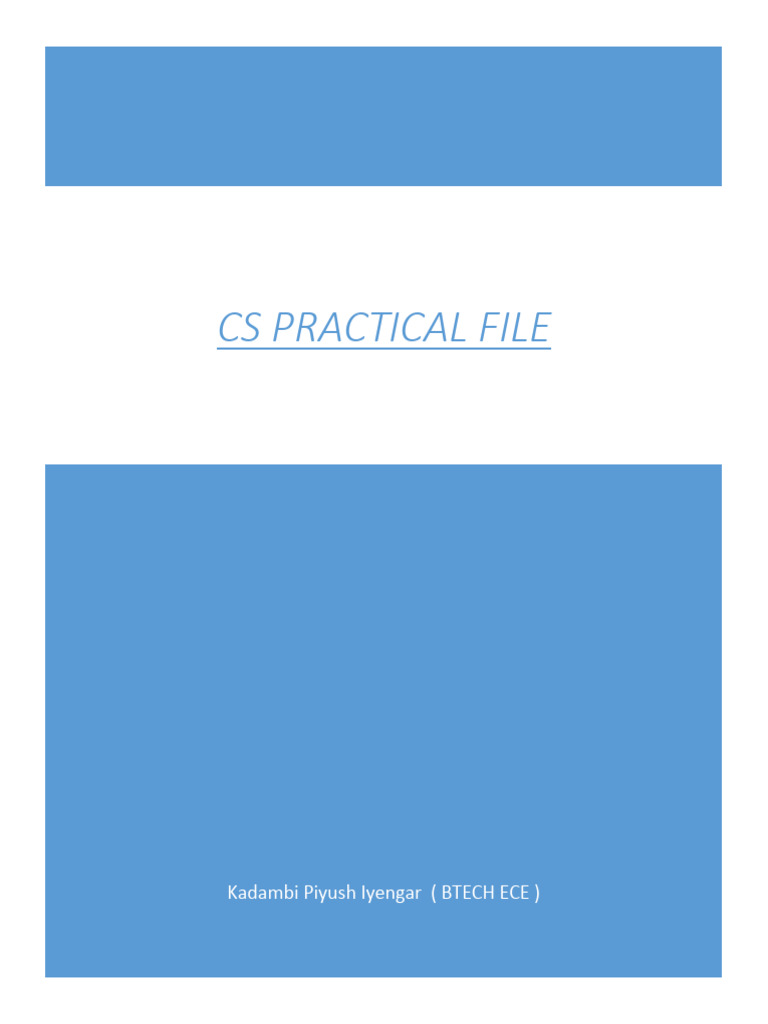 Msit Cs C Program File | PDF