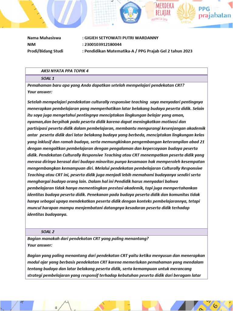 Gigieh S Putri - Aksi Nyata - Ppa | PDF