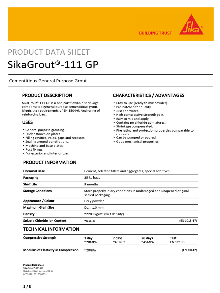 Sikagrout 111 GP | PDF